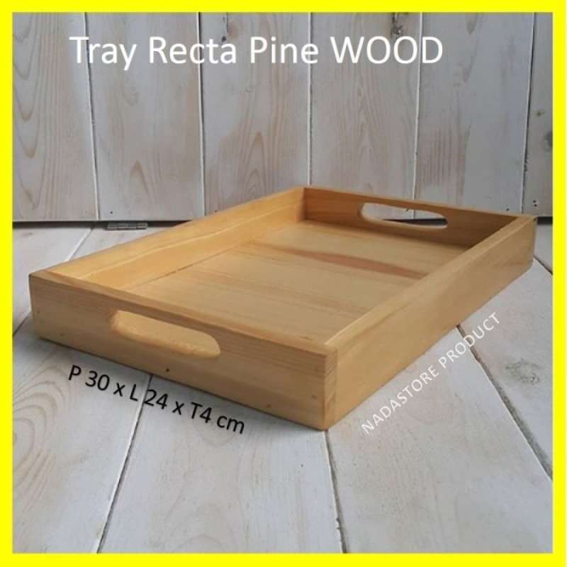 Promo Tray / Nampan Kayu Pinus Ukuran 30 X 24 X 4 Cm Diskon 5% Di ...