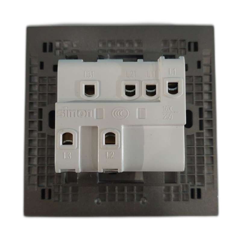 Promo Simon E6 Saklar Triple 3-gang 1-way Switch - Grey (tanpa Frame ...