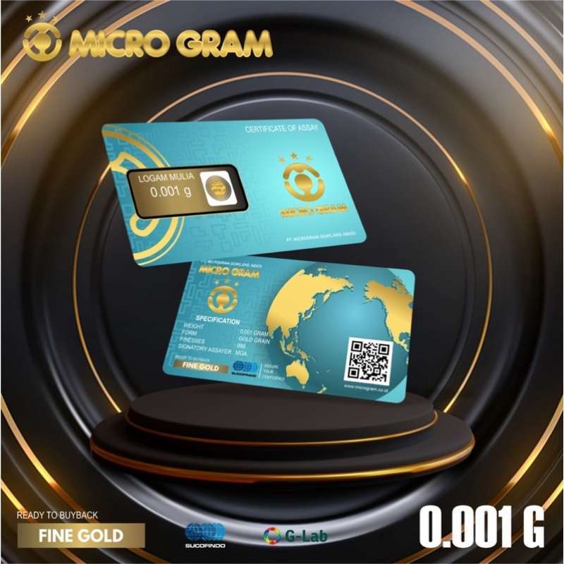 Promo Micro Gram 0.001gram Emas Mini Gold logam mulia 24 Karat Diskon 9 ...