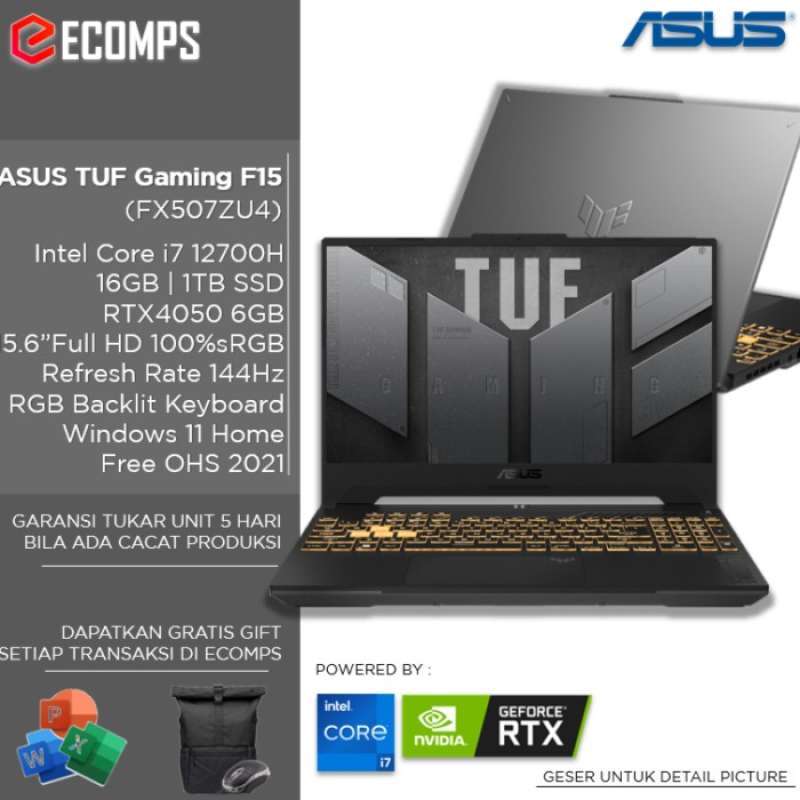 Promo ASUS Tuf Gaming F15 FX507ZU4 - RTX4050 I7 12700H 16GB 1TB SSD 15.6FHD Diskon 33% di Seller ...