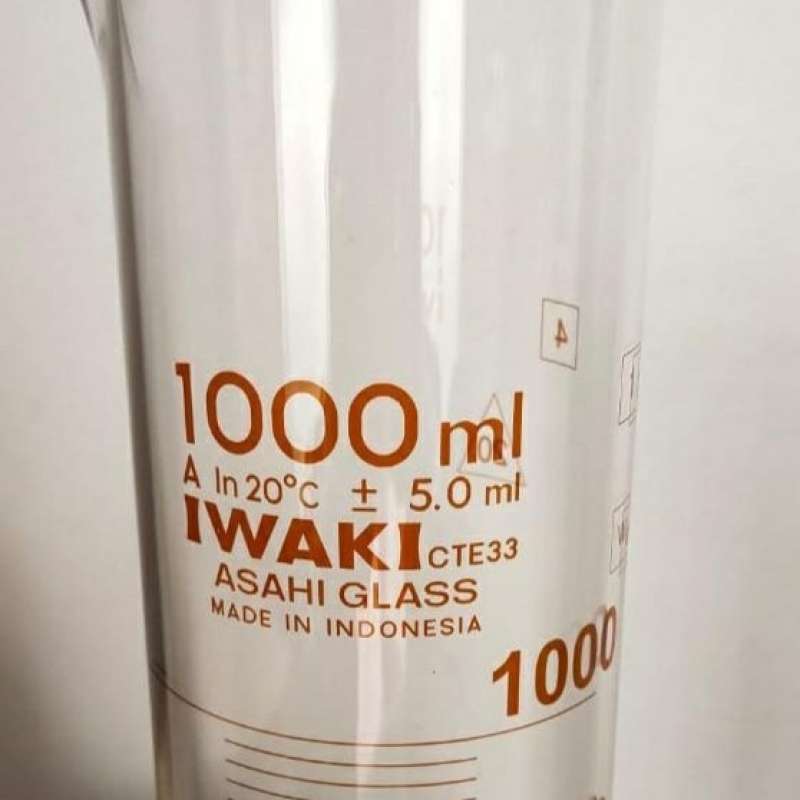 Promo Gelas Ukur 1000ml Iwaki Pyrex Measuring Cylinder 1 Liter 1l 1000 Ml Diskon 33% Di Seller ...