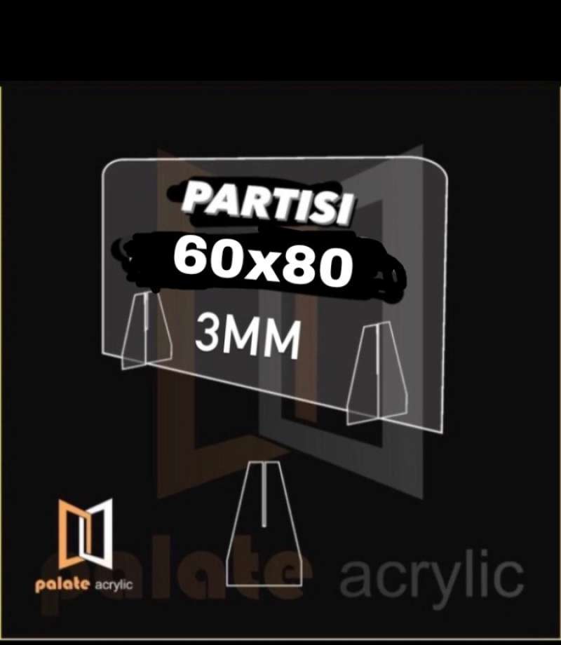 Promo PARTISI / SEKAT / PEMBATAS MEJA AKRILIK DIVIDER KASIR / 60X80 3MM ...