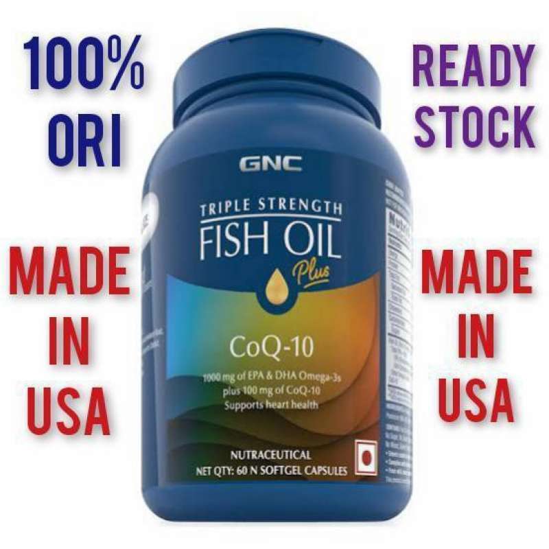 Promo GNC - 100% ORI USA TRIPLE STRENGTH FISH OIL CoQ-10 60 SOFTGEL ...