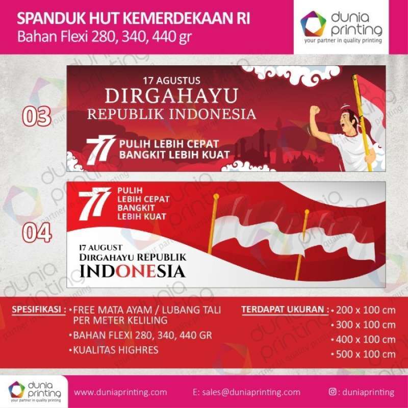 Promo Spanduk Kemerdekaan 17 agustus - Ready cetak dan Text Diskon 23% ...