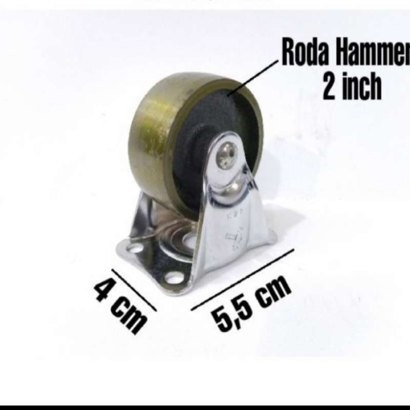 Promo Roda Trolly Besi Hammer 2inch Rigid/ Plat Mati Diskon 23% Di ...