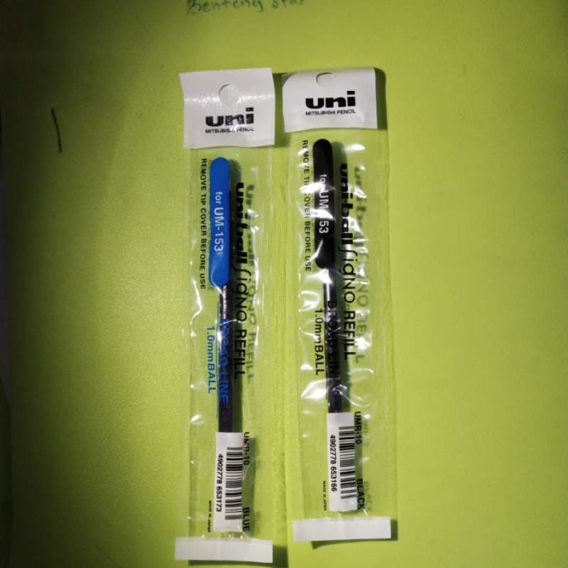 Promo Refill pen uniball signo UM 153 Hitam dan Biru Diskon 23% di ...
