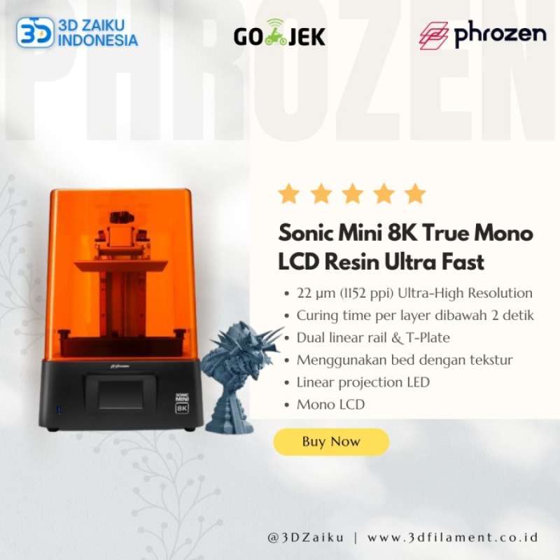 Promo Phrozen Sonic Mini 8K True Mono LCD Resin 3D Printer Ultra Fast ...