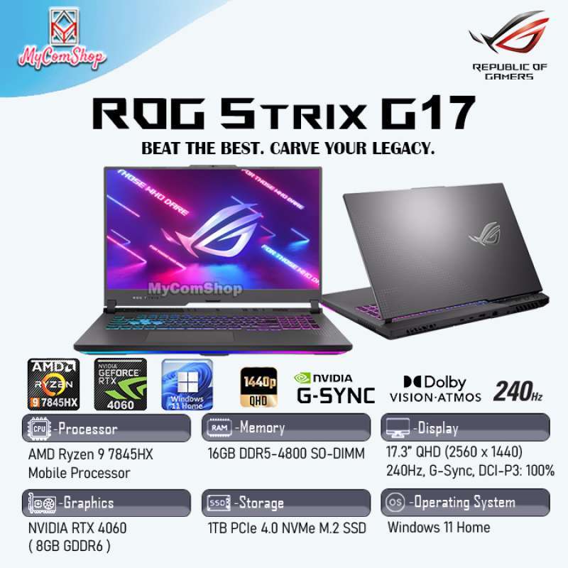 Jual Asus Rog Strix G17 G713pv Ryzen 9 7845hx 16gb 1tb Rtx 4060 8gb ...