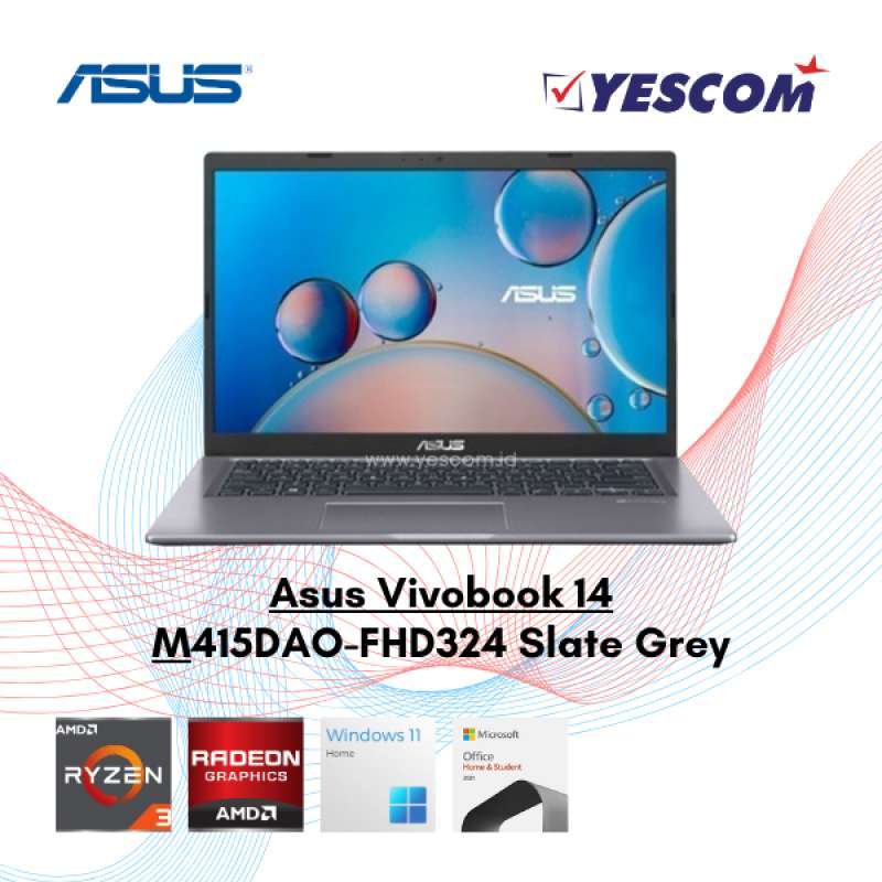 Promo ASUS VivoBook 14 M415DAO-FHD324 Slate Grey (AMD Ryzen™ 3 3250U ...