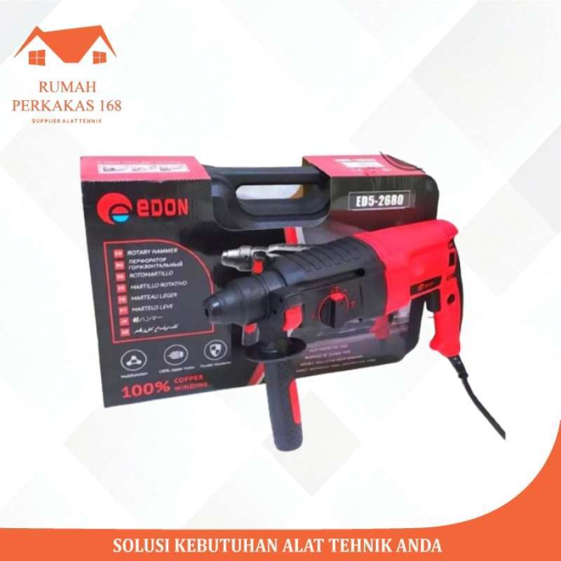 Promo Edon Mesin Bor Beton 3 Fungsi Ed5-2680 Edon / Rotary Hammer Edon Diskon 26% Di Seller Arie ...