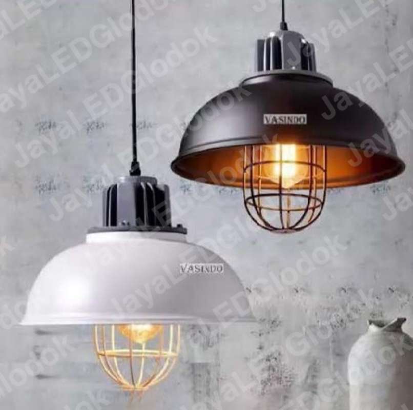 Promo Kap Lampu Gantung Minimalis Modern Industri Model Industrial Cafe Besi Diskon 23% Di ...