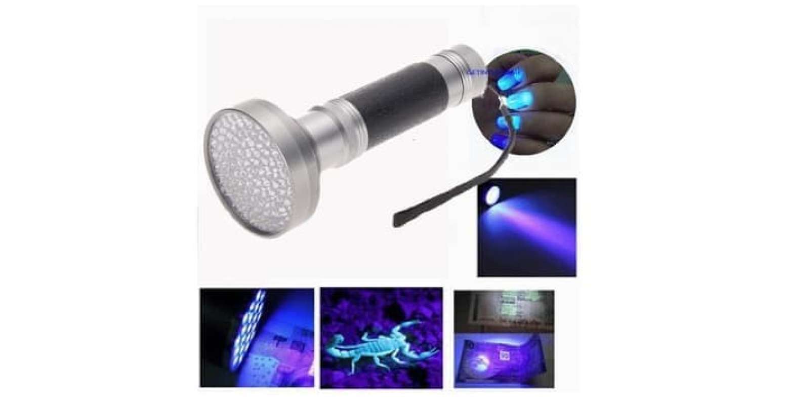 Promo Senter Ultra Violet 100 Titik Lampu LED Sinar UV Terang Diskon 23 ...