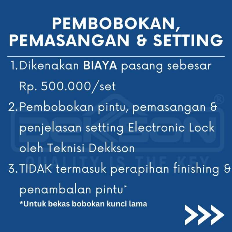 Jual Pembobokan, Pemasangan Dan Setting Electronic Lock Dekkson Di ...