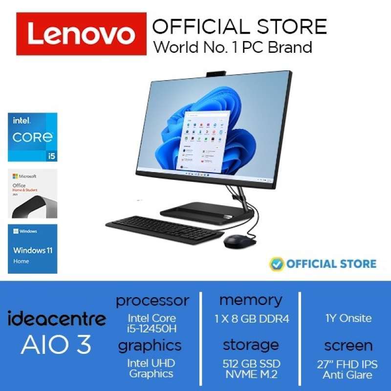 Jual Lenovo Ideacentre Aio 3 27iap7 Core I5-12450h 8gb 512gb W11+ohs Di Seller Flixx.id Official ...