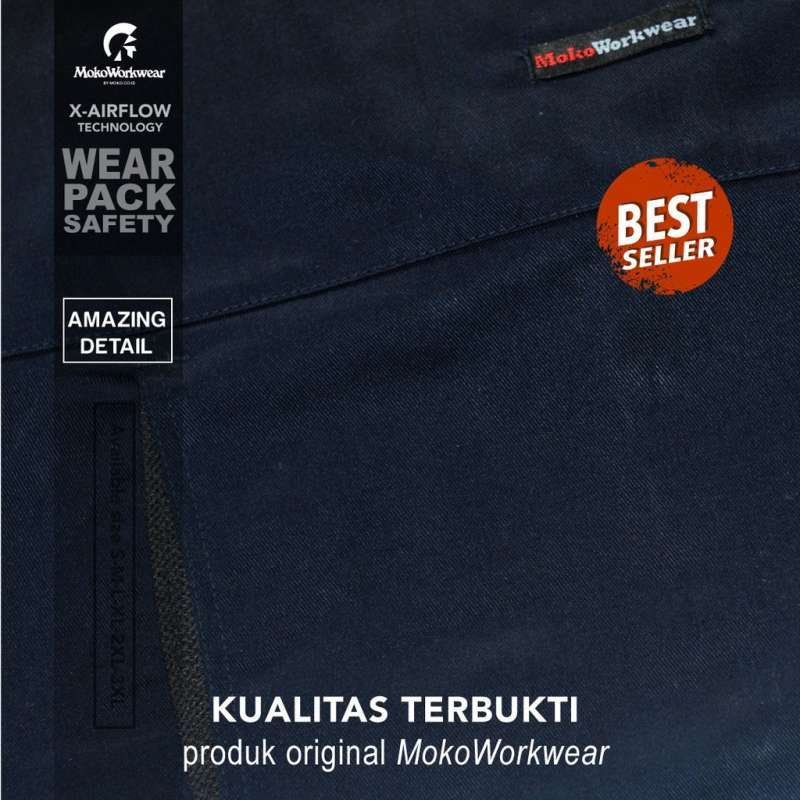 Promo Wearpack Safety Baju Kerja Safety Pakaian Pria Biru Dongker ...