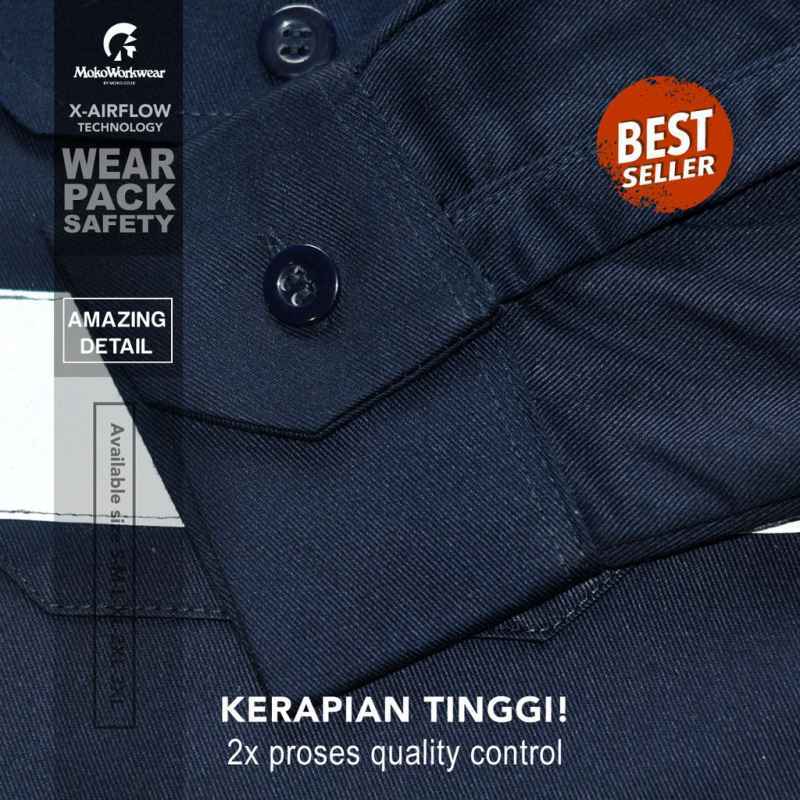 Promo Wearpack Safety Baju Kerja Safety Pakaian Pria Biru Dongker ...
