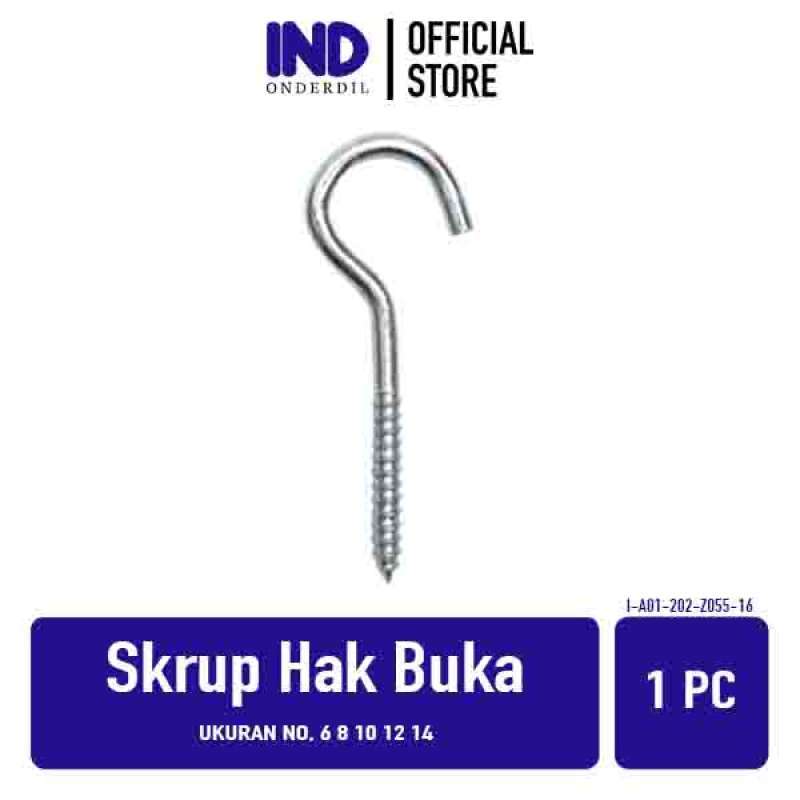 Jual Skrup Hak Terbuka Ukuran No 6 8 10 12 14 Cantolan Kaitan Kait ...