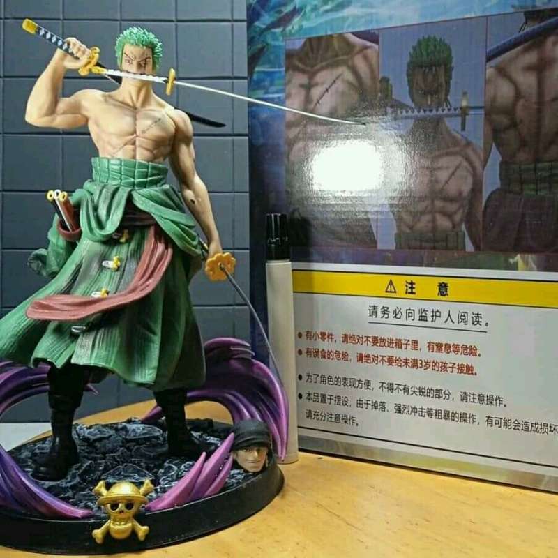 Jual sale mainan static figure roronoa zoro big fig tinggi sekitar 14 ...