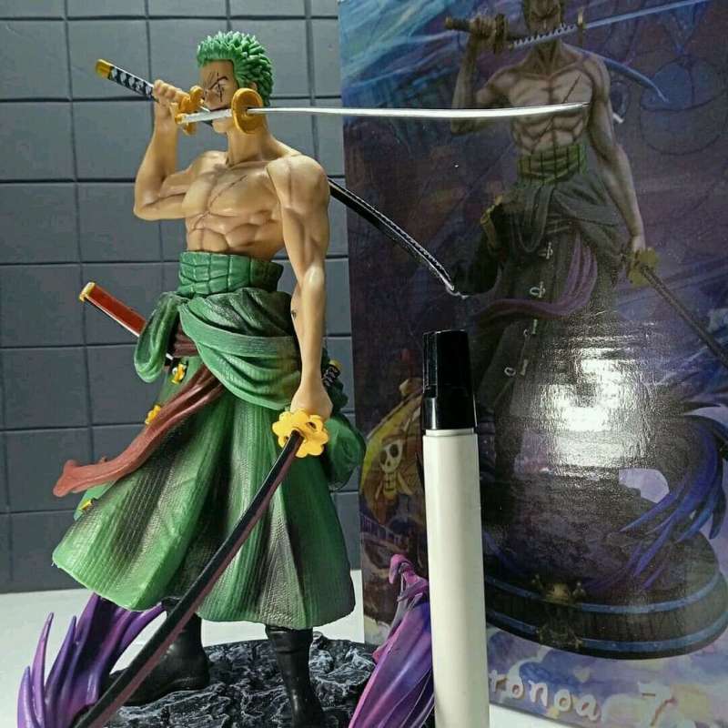 Jual sale mainan static figure roronoa zoro big fig tinggi sekitar 14 ...
