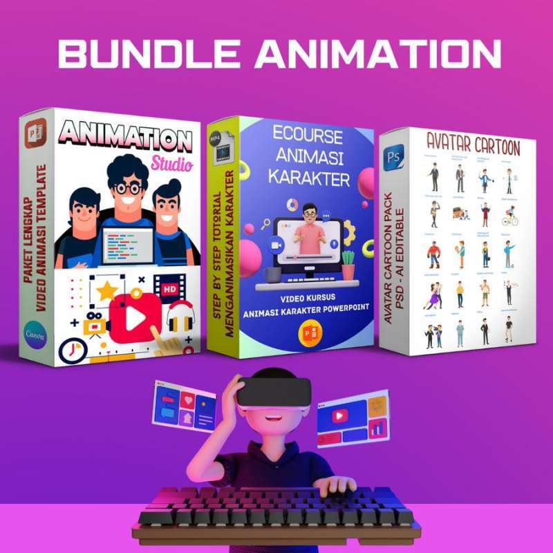 Promo Bundle Pack Animation Cartoon Powerpoint Templates Diskon 50% Di ...