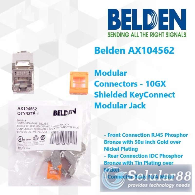 Promo Belden Ax104562 10gx Shielded Keyconnect Modular Jack Rj45 Cat6a ...