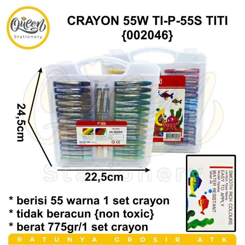 Jual 1 SET CRAYON 55W TI-P-55S TITI OIL PASTEL KRAYON ALAT MEWARNAI ...
