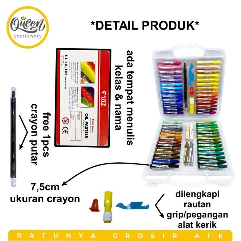 Jual 1 SET CRAYON 55W TI-P-55S TITI OIL PASTEL KRAYON ALAT MEWARNAI ...
