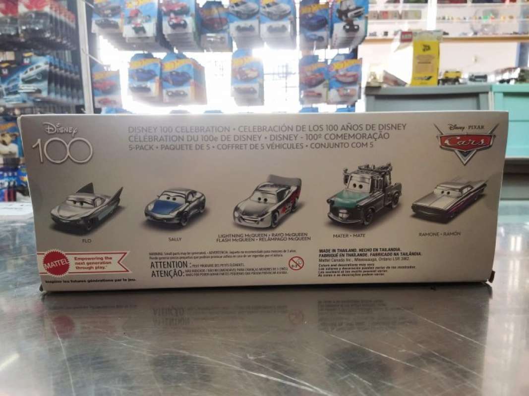 Promo Mattel Disney 100 Disney Pixar Cars Set Mcqueen Mater Sally Flo ...