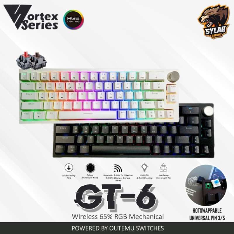 Promo VortexSeries GT6 / GT-6 Wireless RGB 65% Mechanical Gaming ...
