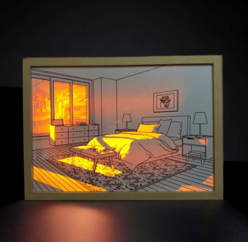 Promo LED Painting Night Light Lukisan Lampu Meja Aesthetic Desk Setup ...