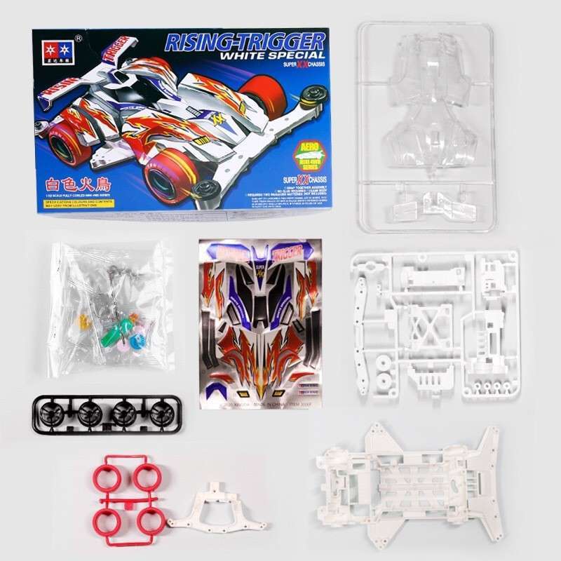 Jual Rep Tamiya Mini 4wd Rising Trigger White Clear Special Merk Daxing ...