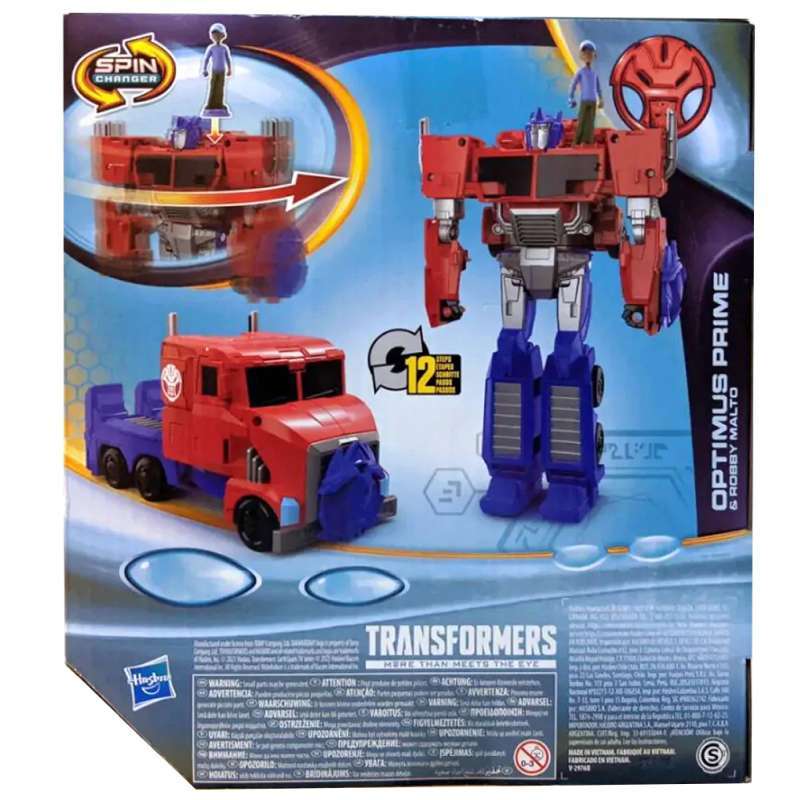 Promo TRANSFORMERS EarthSpark Spin Changer Optimus Prime & Robby Malto ...