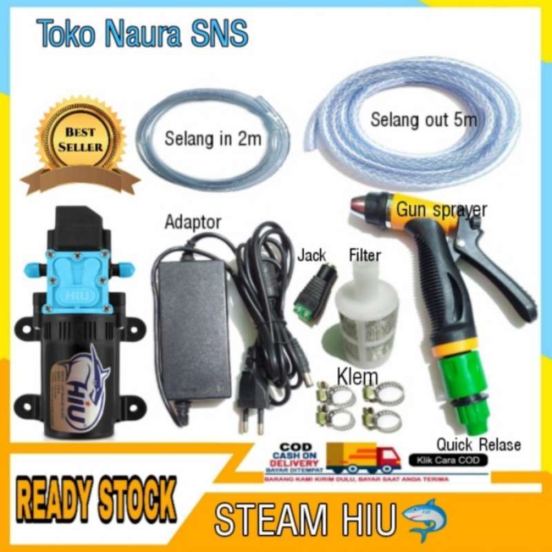 Promo Dinamo pompa DC 12v hiu / Alat cuci steam motor / Jet gun sprayer ...