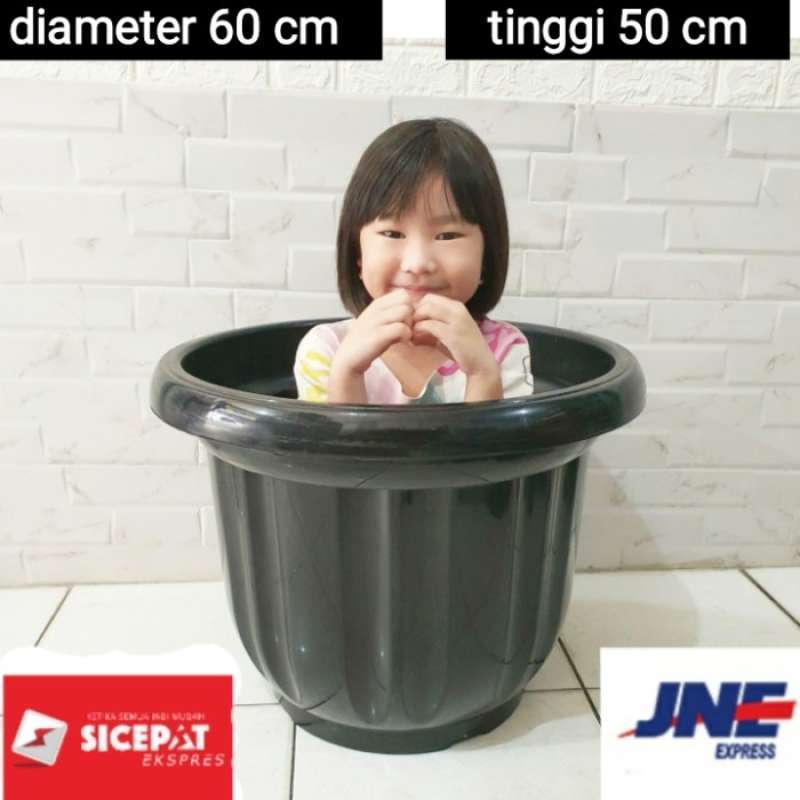 Promo pot tanaman pot bunga 60cm hitam tebal kokoh kuat tanaman hias ...