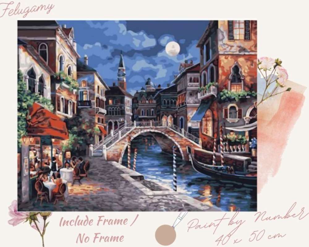 Promo Paint By Number Lukisan Minyak Pemandangan Kota Ready Stock ...
