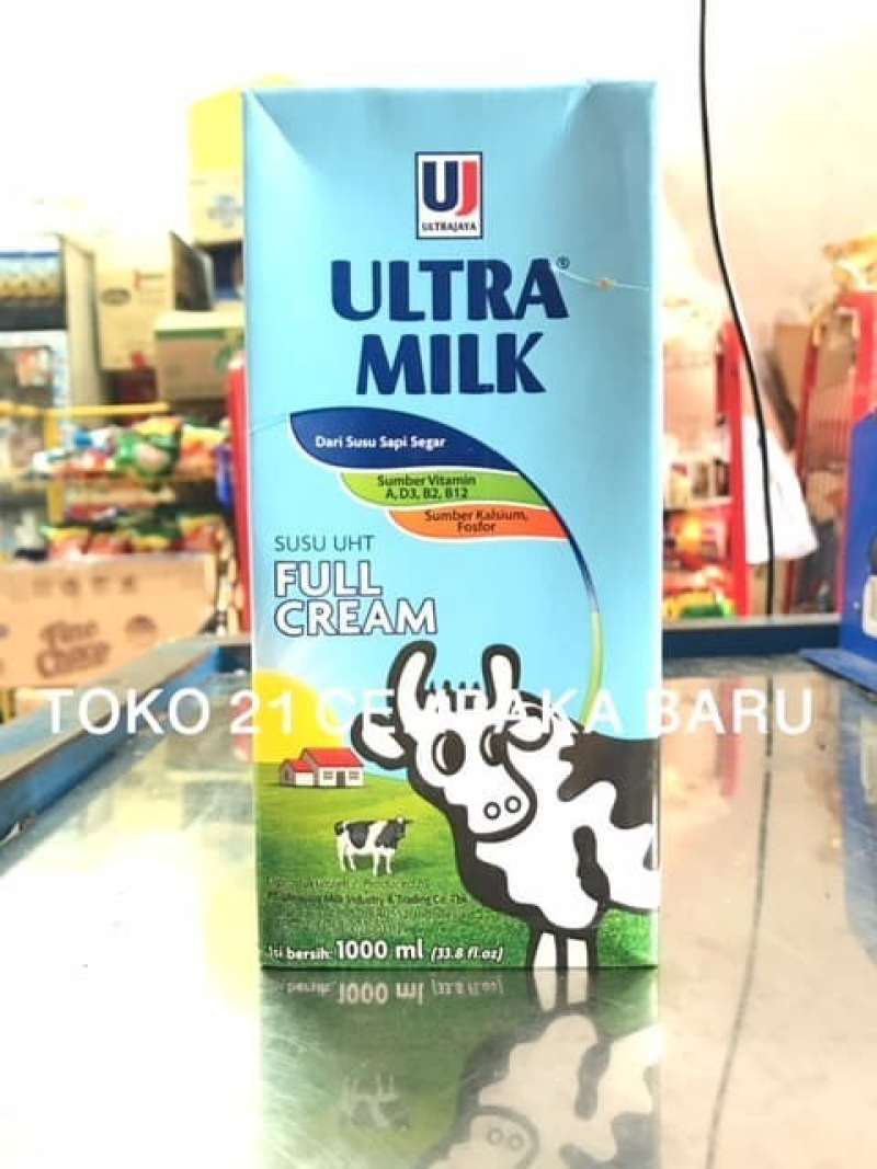 Jual Susu UHT ULTRA MILK FULL CREAM 1000ml 1 KARTON isi 12 PACK | 1000 ...