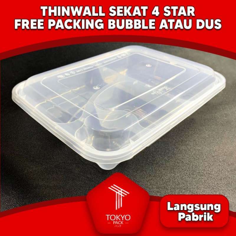 Jual Bento Box 4 Sekat Star / Food Container 4 Sekat / Lunch Box Murah ...