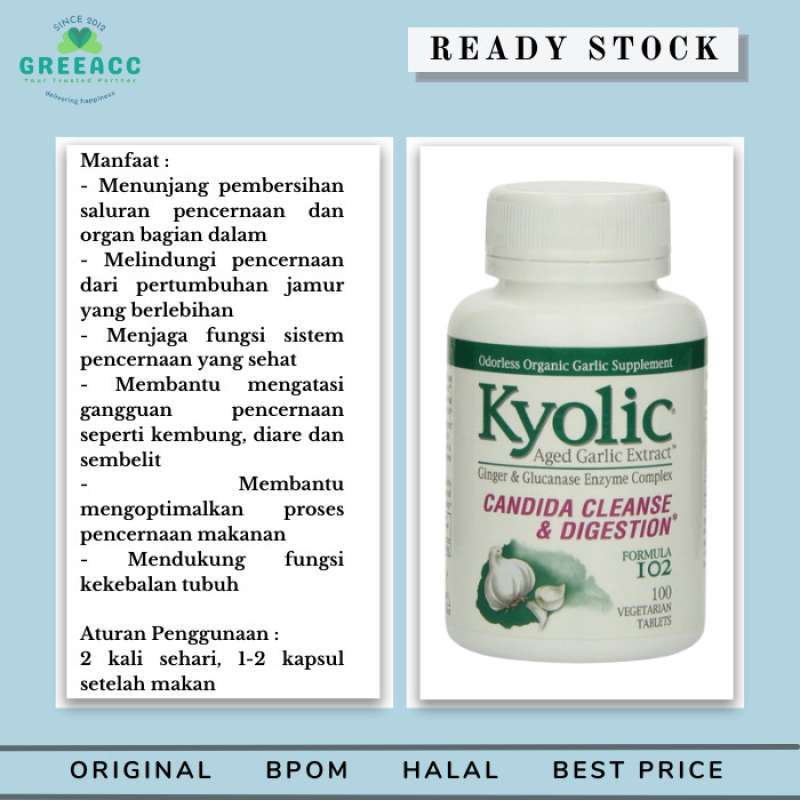 Promo Kyolic Formula 102 Candida Cleanse & Digestion Digestive 100 ...