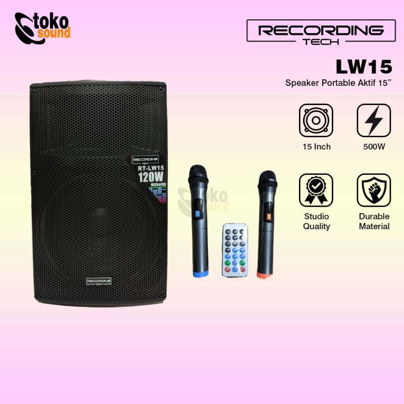 Jual Recording Tech LW15 - Speaker Aktif 15 Inch With Dual Mic UHF ...