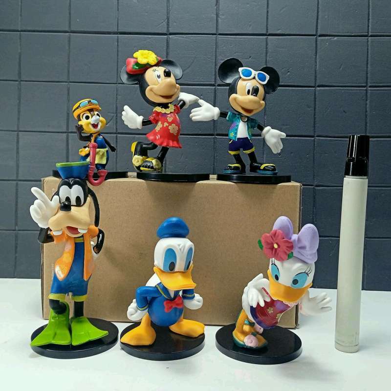 Jual Mainan Action Figure Mickey Mouse Minnie Donald Deasy Goofy Pluto ...