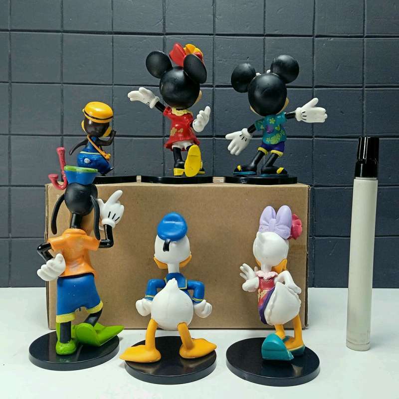 Jual Mainan Action Figure Mickey Mouse Minnie Donald Deasy Goofy Pluto ...