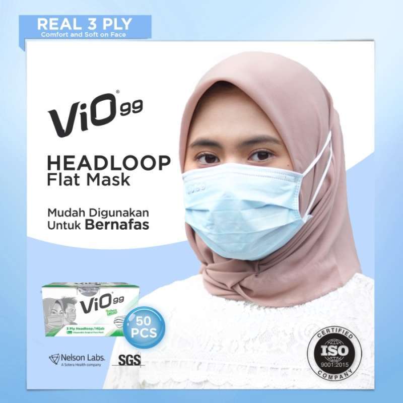 Promo Vio Mask '50s 3 Ply Headloop Masker Medis Bfe, Vfe, Pfe Filtrasi 99% Diskon 33% Di Seller ...