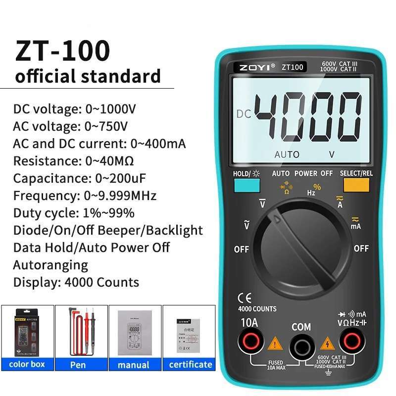 Promo AVOMETER DIGITAL ZT102 atau MULTITESTER DIGITAL ZT100 ORIGINAL ...