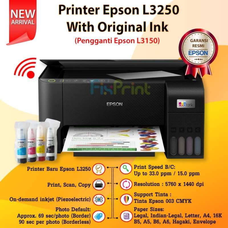 Promo Printer Epson EcoTank L3250 WiFi All-In-One (Print - Scan - Copy ...