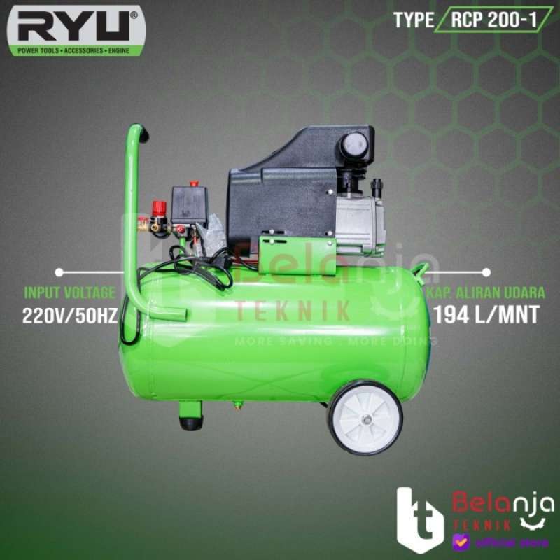 Promo Ryu Mesin Kompresor Angin Udara Rcp 200-1 Air Compressor 35 Liter 2 Hp Diskon 23% Di ...