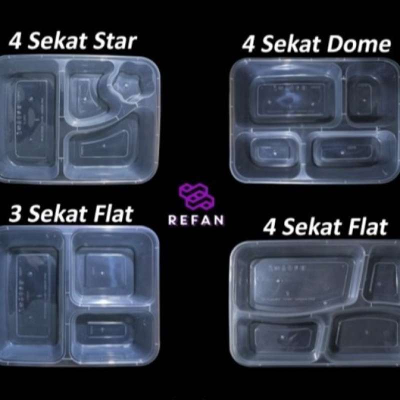 Promo Thinwall Sekat/kotak Makan Plastik Sekat.semua Ukuran Isi 25 Pcs ...