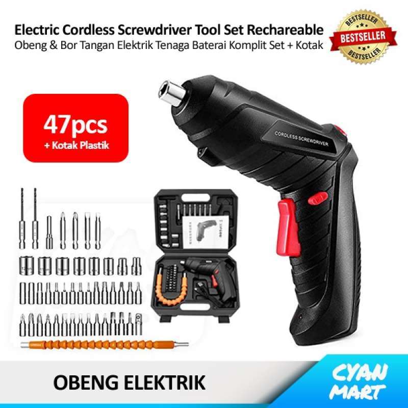 Jual Obeng Otomatis Elektrik Bor Tangan Mini Cordless Screwdriver Tool ...