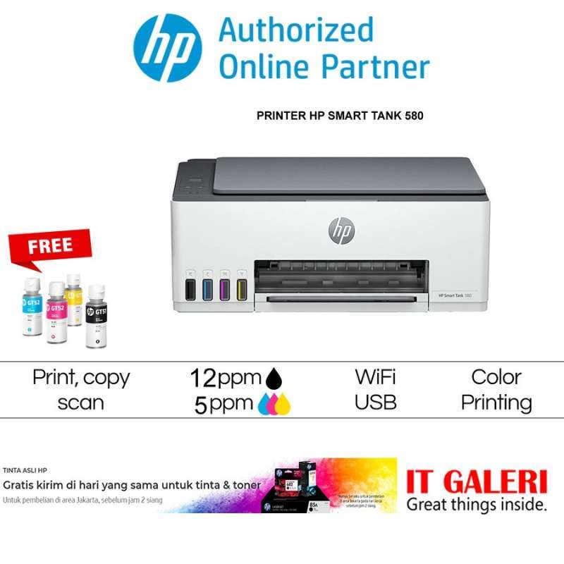 Jual Printer Hp Smart Tank 580/1f3y2a Di Seller It Galeri Official ...