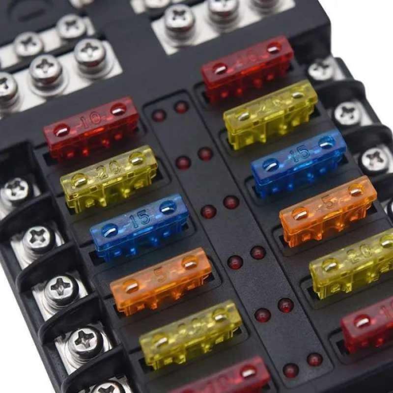 Jual Kotak Sekring Car Fuse Box 12 Way Positive And Negative - 12w ...
