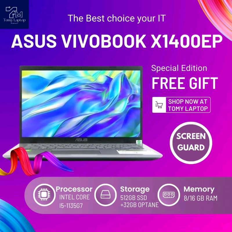 Jual Laptop Asus Vivobook X1400ep Intel Core I5 1135g7 Ram 8gb Ssd 512gb+32gb Optane Intel Iris ...
